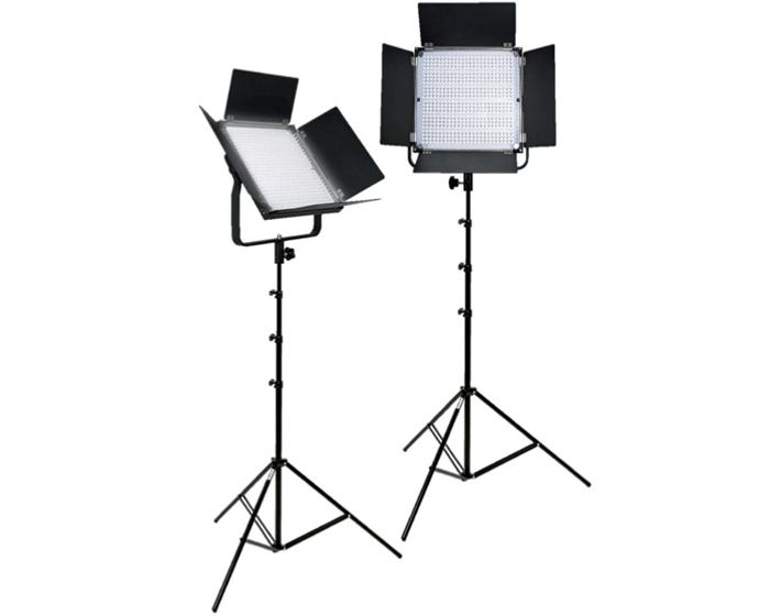 Kit 2 panneaux lumineux 600 LED avec pieds, 36 W, 4500 lumens